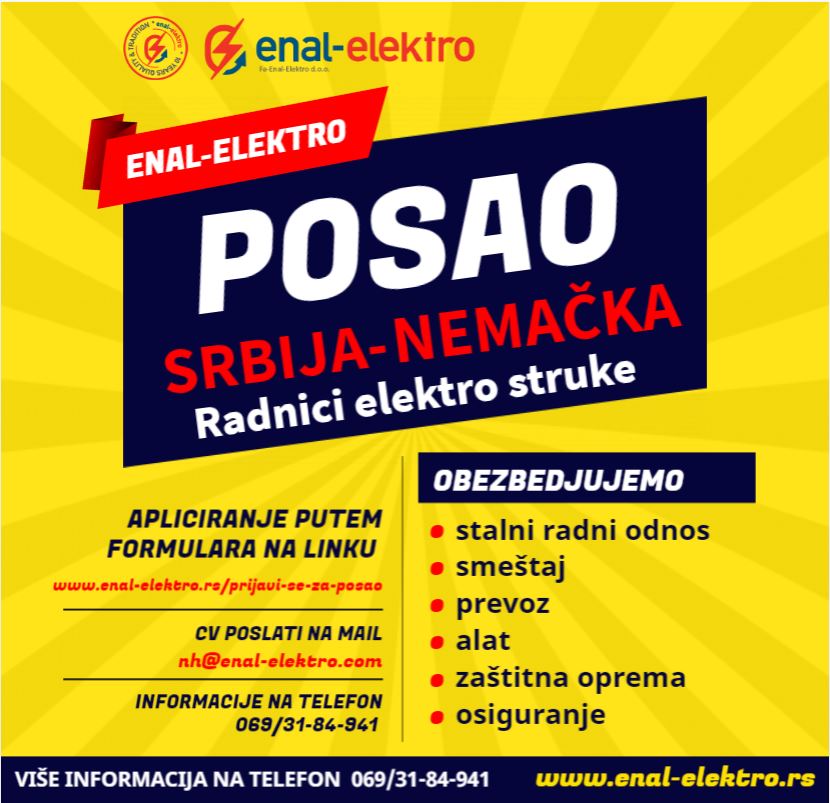 Radnici elektro struke za rad u Srbiji i Nemačkoj | Enal Elektro DOO