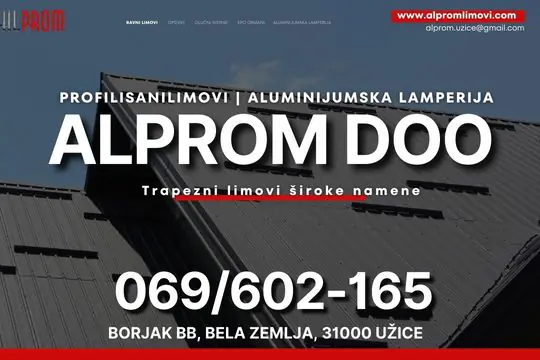 Profilisani limovi i aluminijumska stolarija Alprom doo Užice ...